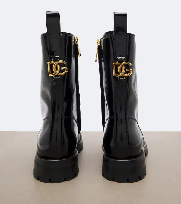 Dolce & Gabbana Dg Leather Lace-up Boots