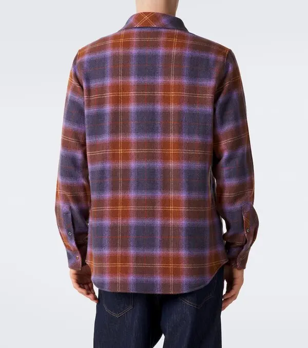 GOD'S TRUE CASHMERE Vulcan Tartan Cashmere Shirt With Tiger's Eye