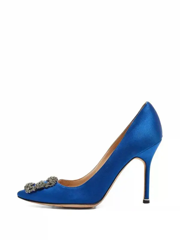 Manolo Blahnik Hangisi Crystal-embellished Heeled Pumps