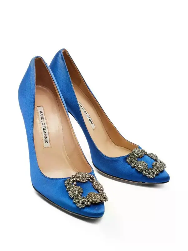 Manolo Blahnik Hangisi Crystal-embellished Heeled Pumps
