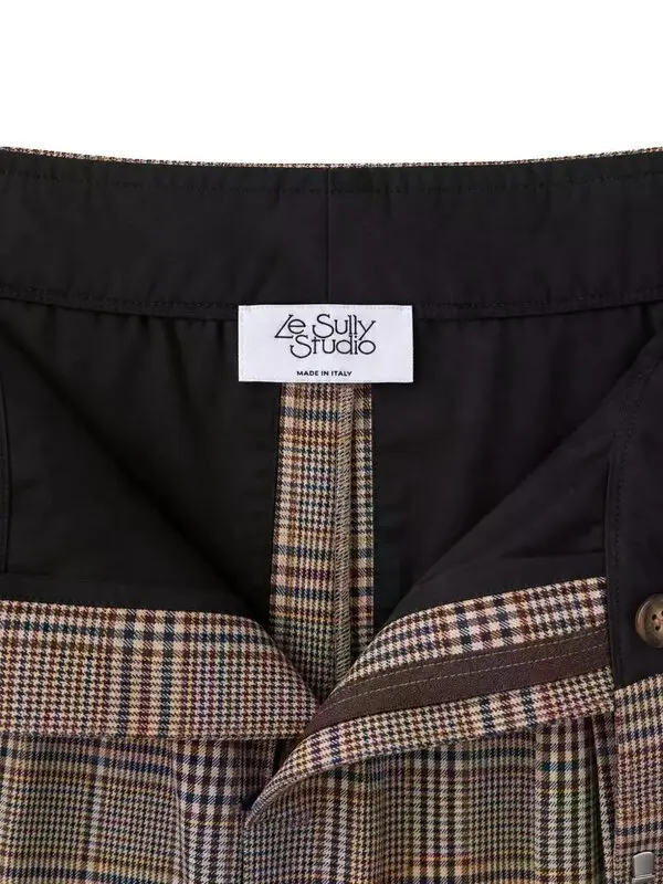 LE SULLY STUDIO Prince Of Wales Check Pleated Trousers