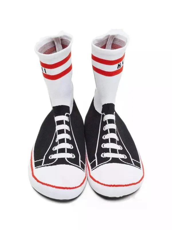 Marni Knitted High-top Slip-on Sneakers