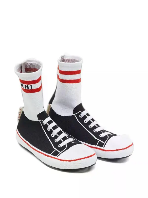 Marni Knitted High-top Slip-on Sneakers