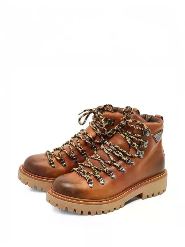 Prada Lace-up Leather Combat Boots