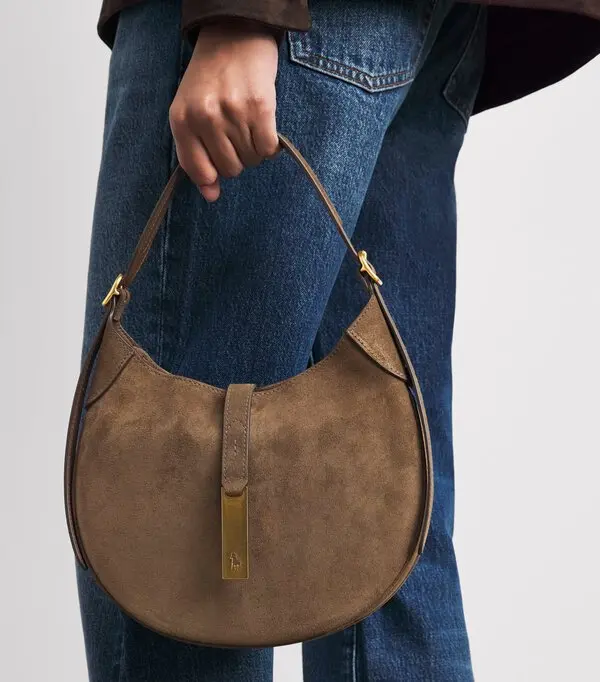 Polo Ralph Lauren Small Suede Polo Id Shoulder Bag