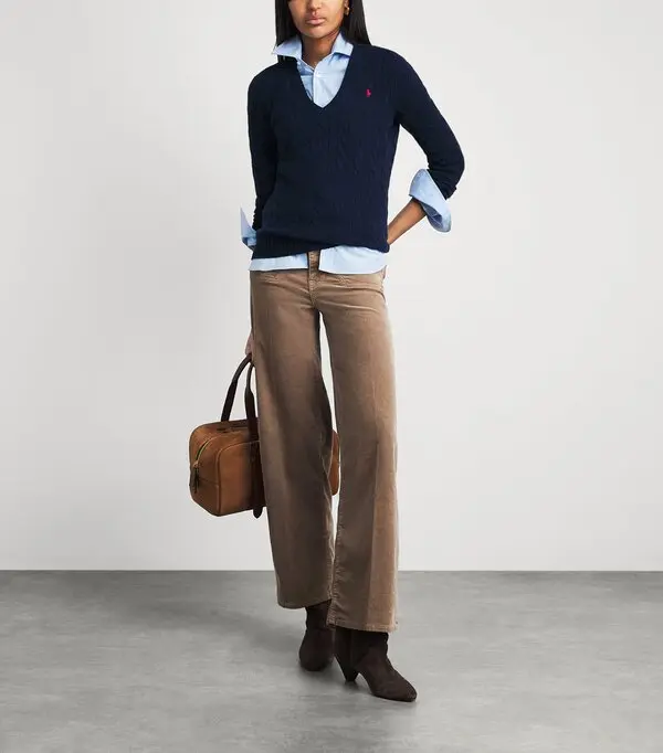 Polo Ralph Lauren Wool-cashmere Cable-knit Kimberly Sweater