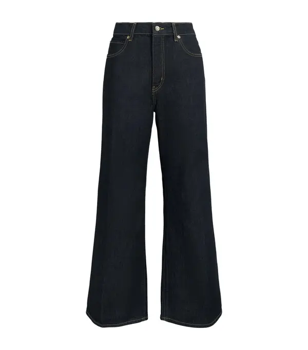 FRAME The Swing High-rise Wide-leg Jeans - Navy