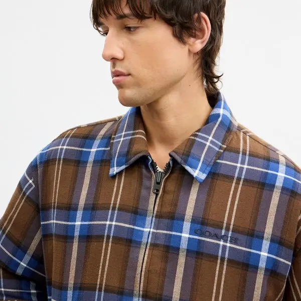 COACH OUTLET Reversible Plaid Down Jacket