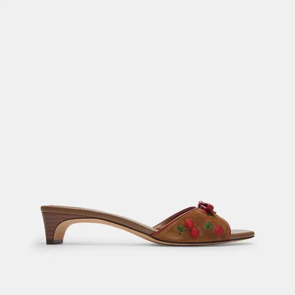 COACH OUTLET Bow Slingback Heel With Cherry Embroidery
