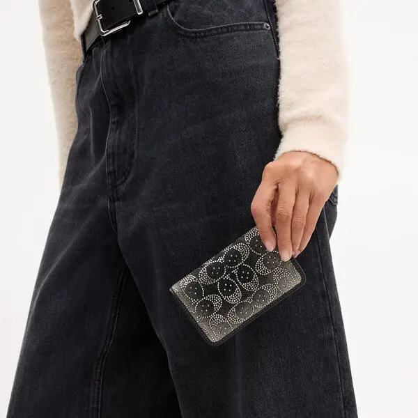 COACH Essential Slim Card Case With Crystal Signature