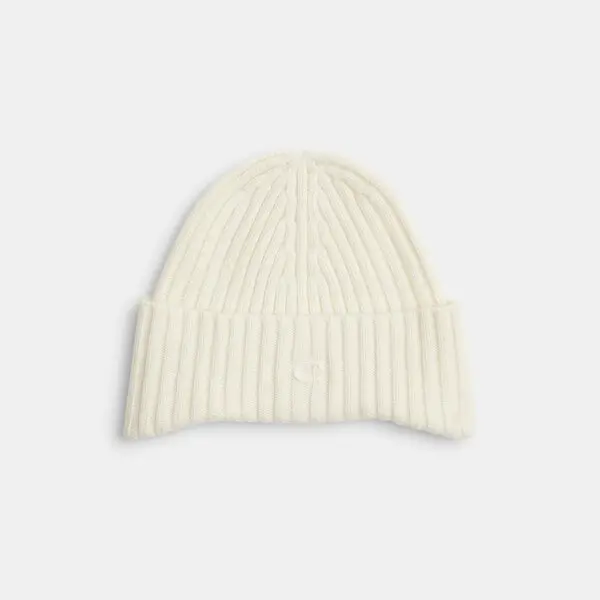 COACH Cashmere Beanie - Chalk