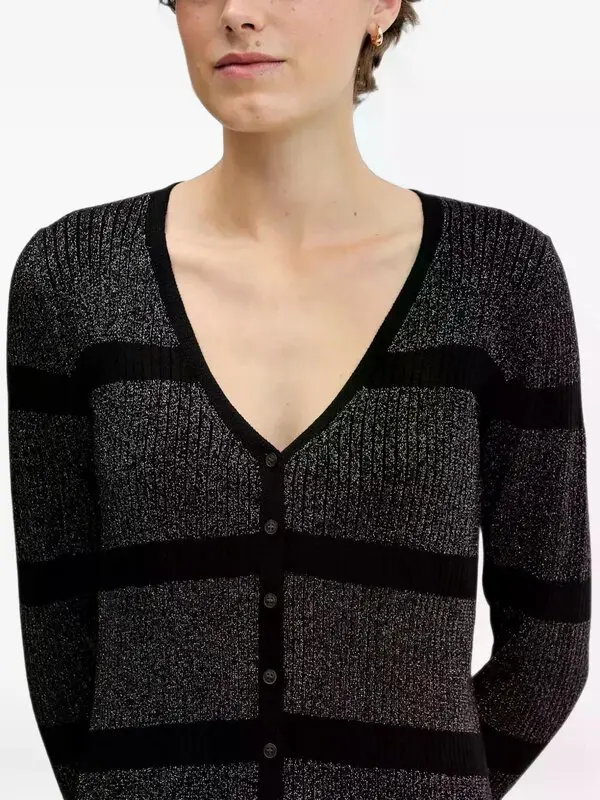 Sisley Striped Button-fastening Cardigan