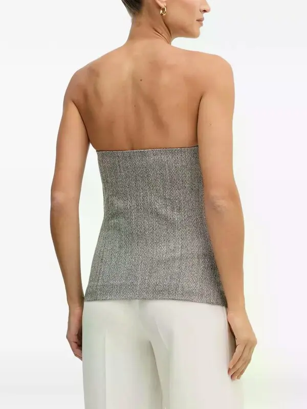 Sisley Herringbone-pattern Strapless Top