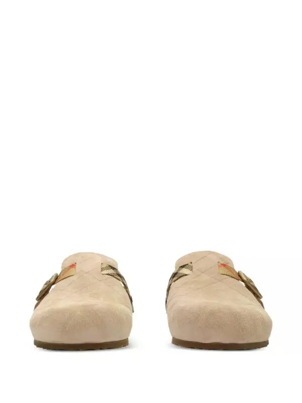 Burberry Check Shearling Urchin Clogs