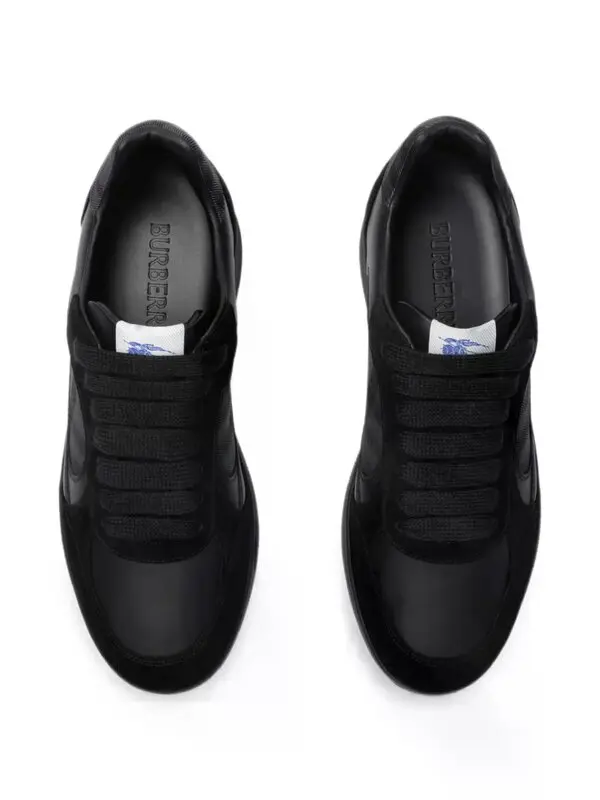 Burberry Leather, Suede And Check Terrace Sneakers