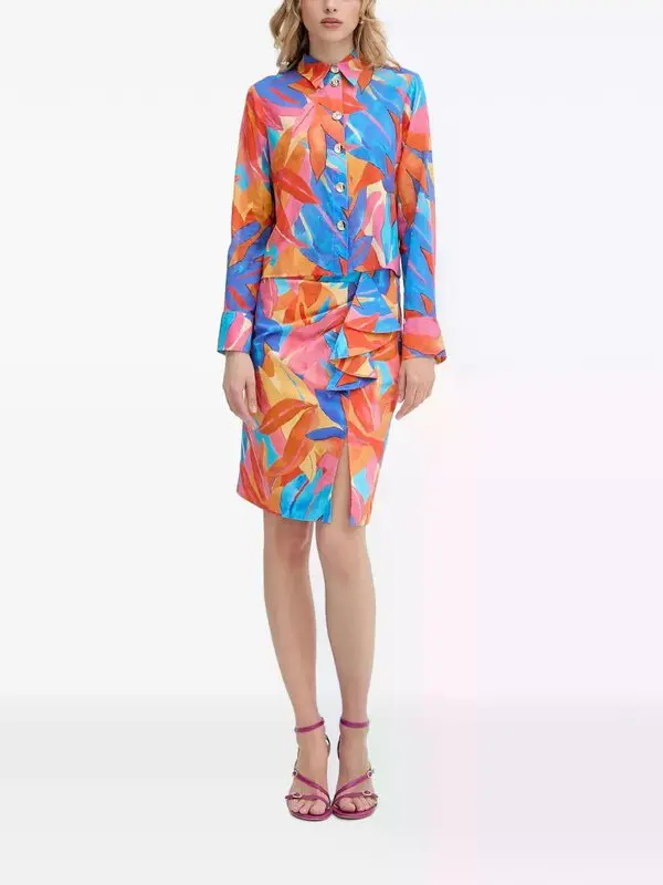 MORGAN Leaf-print Button-up Shirt