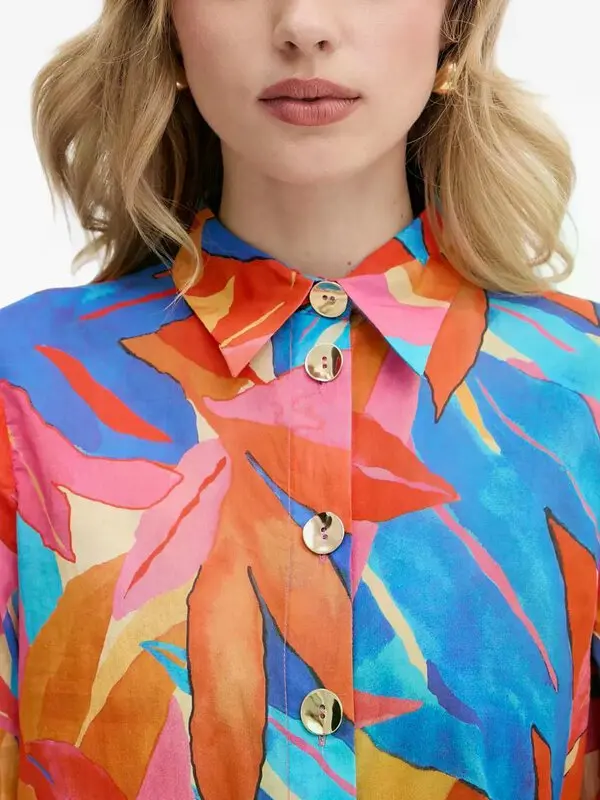 MORGAN Leaf-print Button-up Shirt