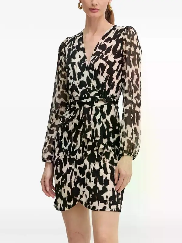 MORGAN Abstract-print Wrap Mini Dress