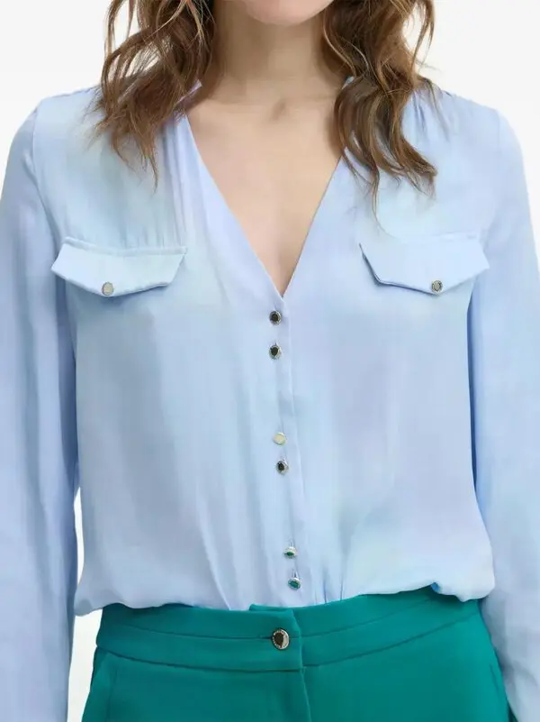 MORGAN Chest-pocket Button-fastening Blouse