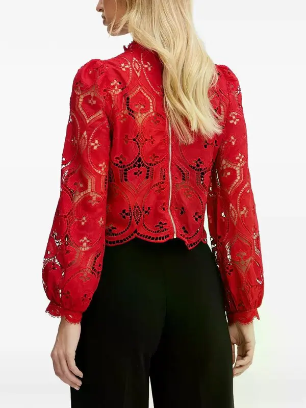 MORGAN Lace Scalloped-hem Blouse