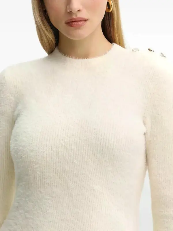 MORGAN Button-embellished Knit Mini Dress