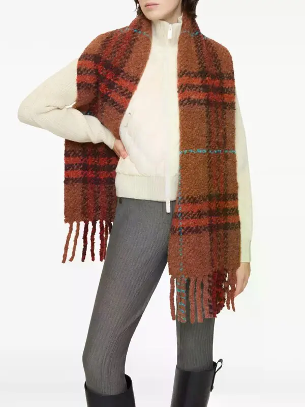 Burberry Check Alpaca Wool Blend Bouclé Scarf