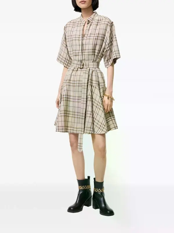 Burberry Check Linen-blend Dress