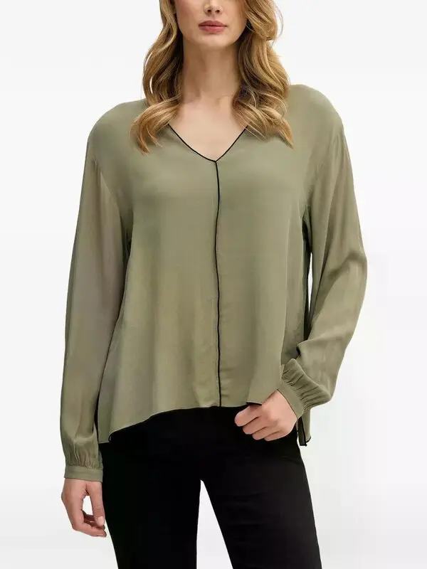Sisley V-neck Long-sleeve Blouse