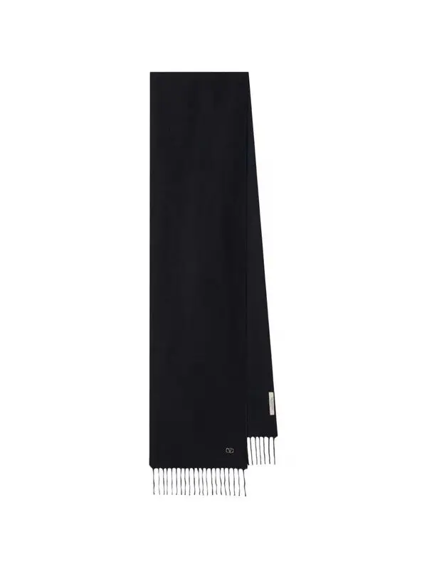Valentino Garavani Vlogo Signature Fringed Scarf - Black