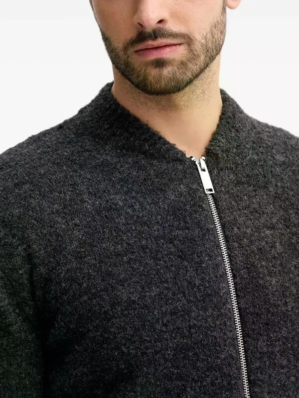 Sisley Zip-up Bouclé Cardigan