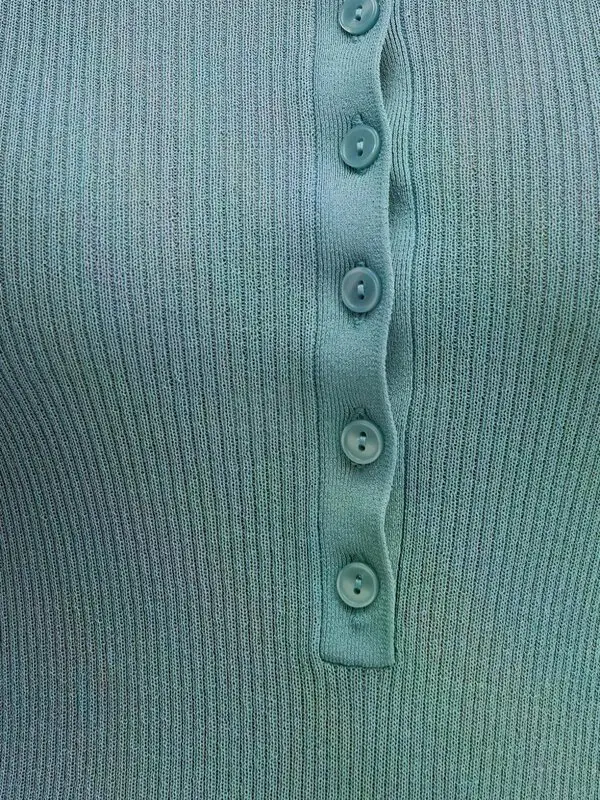 Sisley Button Ribbed Henley Top