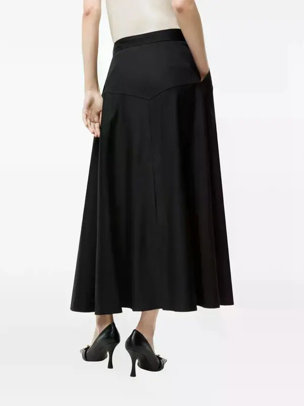 Burberry Wool Twill Midi Skirt