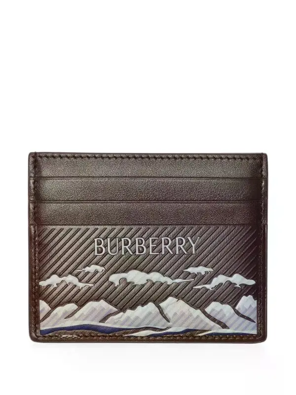 Burberry Alpine-landscape Leather Card Holder - Brown