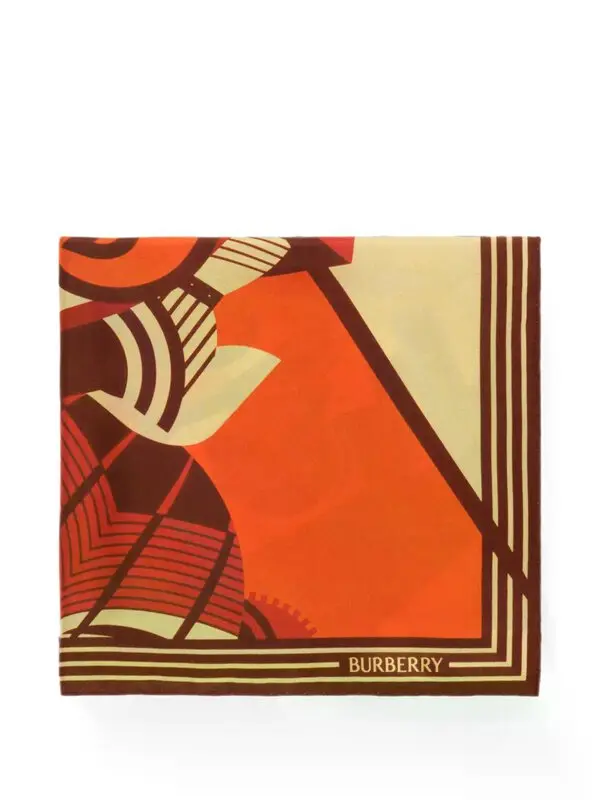 Burberry Knight Silk Scarf - Red