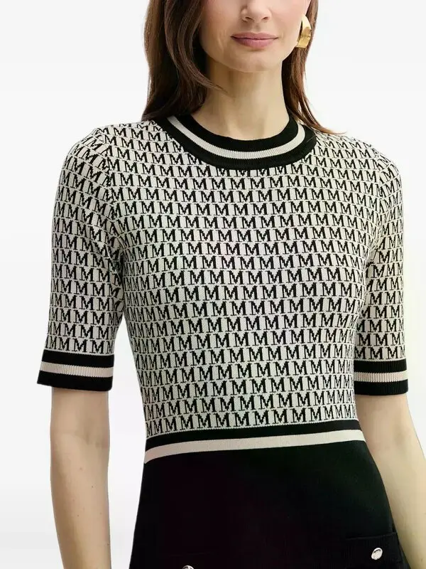 MORGAN Monogram-pattern Button-detail Mini Dress