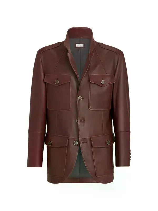 Brunello Cucinelli Nappa Leather Utility Blazer