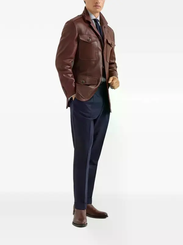 Brunello Cucinelli Nappa Leather Utility Blazer