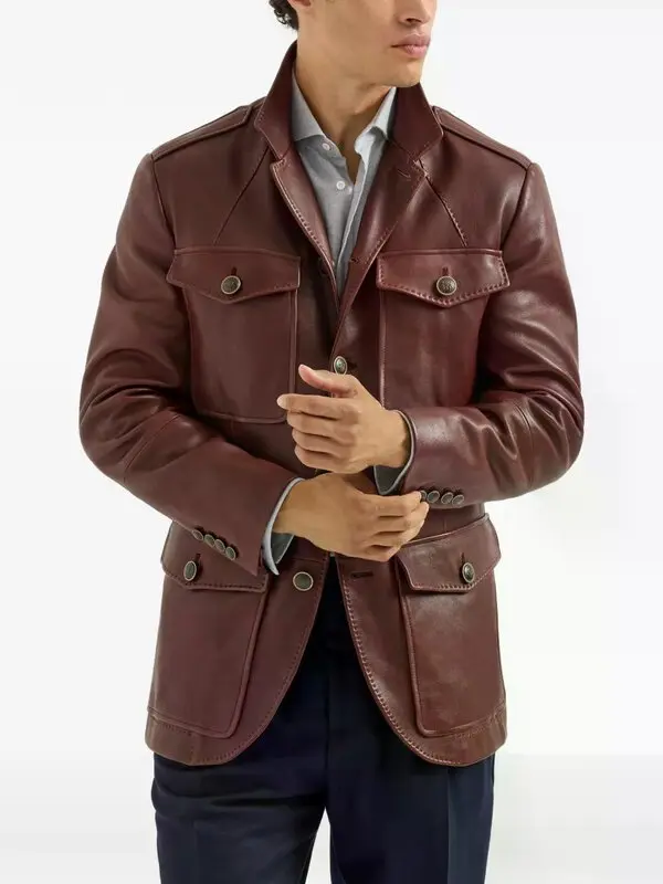 Brunello Cucinelli Nappa Leather Utility Blazer