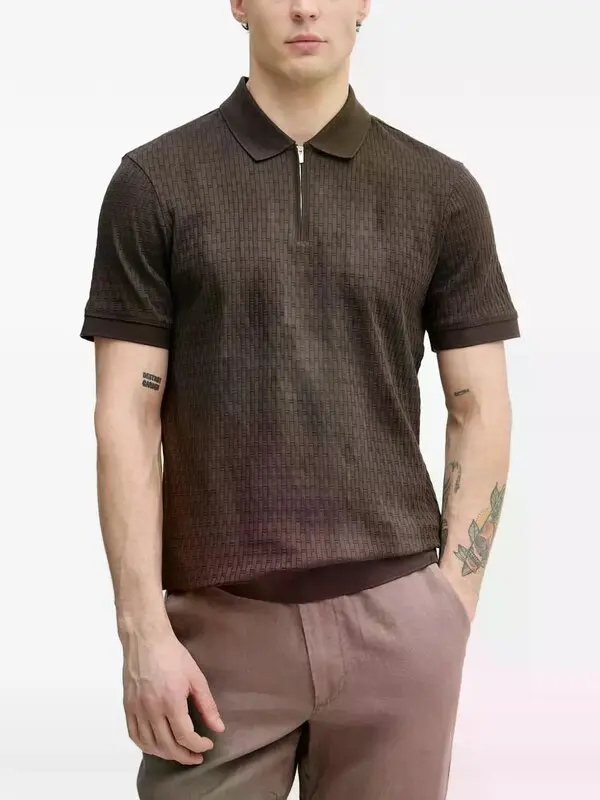 JOOP! Franciscojose Basket-weave Zip-fastening Polo Shirt