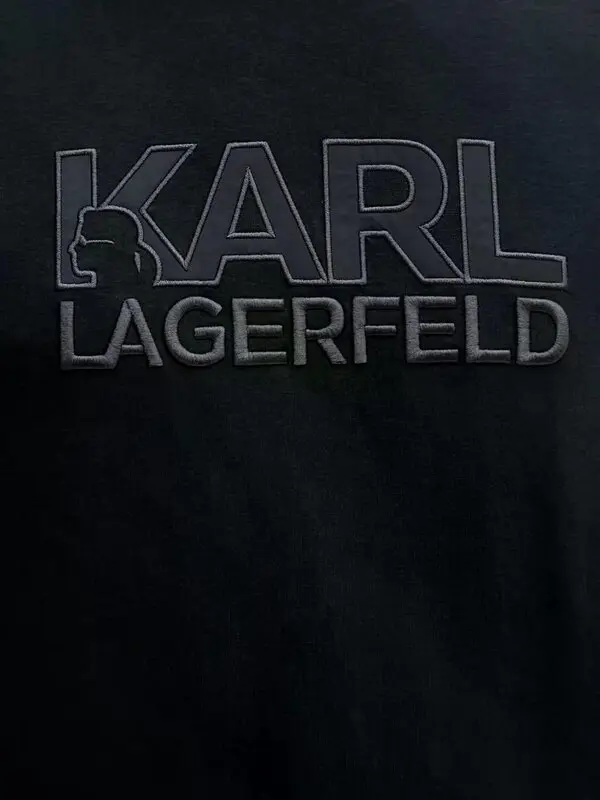 Karl Lagerfeld Logo-embroidered T-shirt - Black