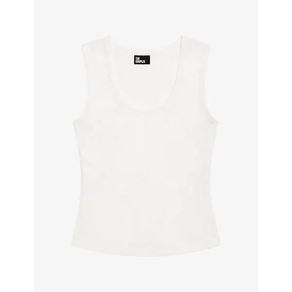The Kooples Sleeveless Round-neck Stretch-woven Top