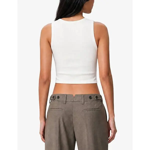 The Kooples Sleeveless Round-neck Stretch-woven Top