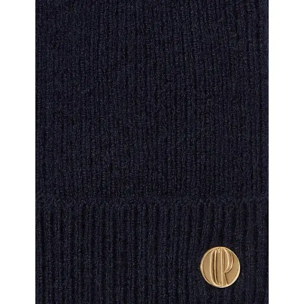 Claudie Pierlot Branded-hardware Wool And Cashmere-blend Mittens - Navy