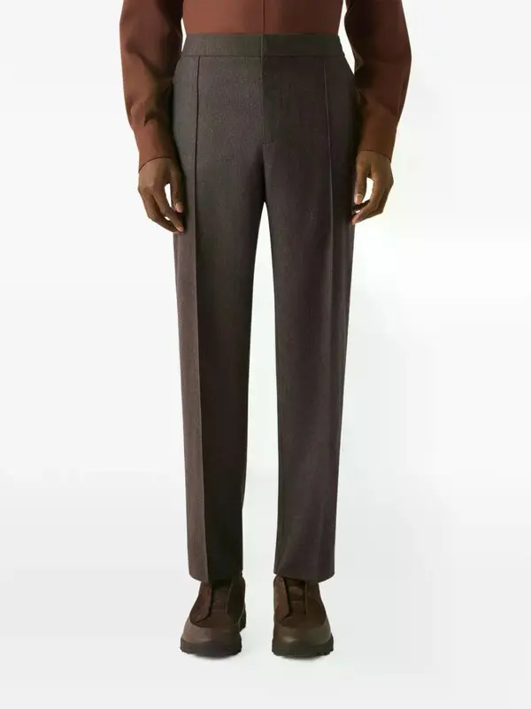 Zegna Dark- Wool Silk And Cashmere Pants
