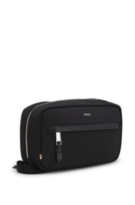 BOSS Zip-around Toiletry Bag In Structured Nylon