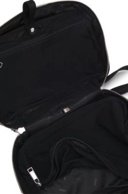 BOSS Zip-around Toiletry Bag In Structured Nylon