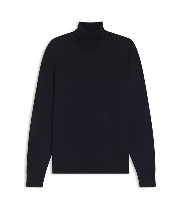BOSS Turtleneck Sweater In Extra-fine Merino Wool - Dark Blue