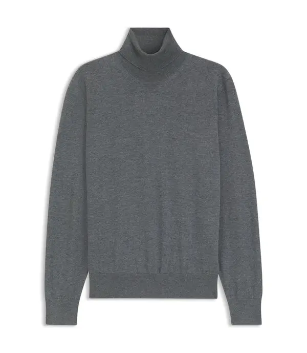 BOSS Turtleneck Sweater In Extra-fine Merino Wool - Grey