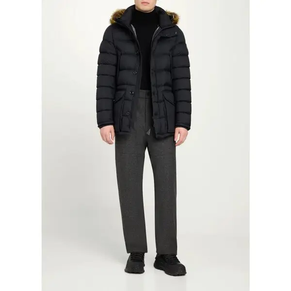 Moncler Clunye Faux-fur-trim Down Jacket - Black