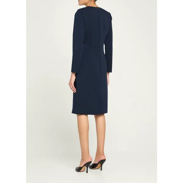 Rickie Freeman For Teri Jon Sequin Floral Applique Crepe Dress - Midnight